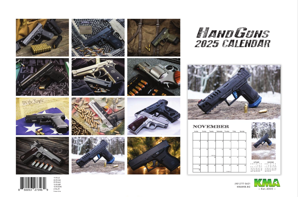 **2025 HANDGUNS DELUXE WALL CALENDAR – MXBOOTY.com